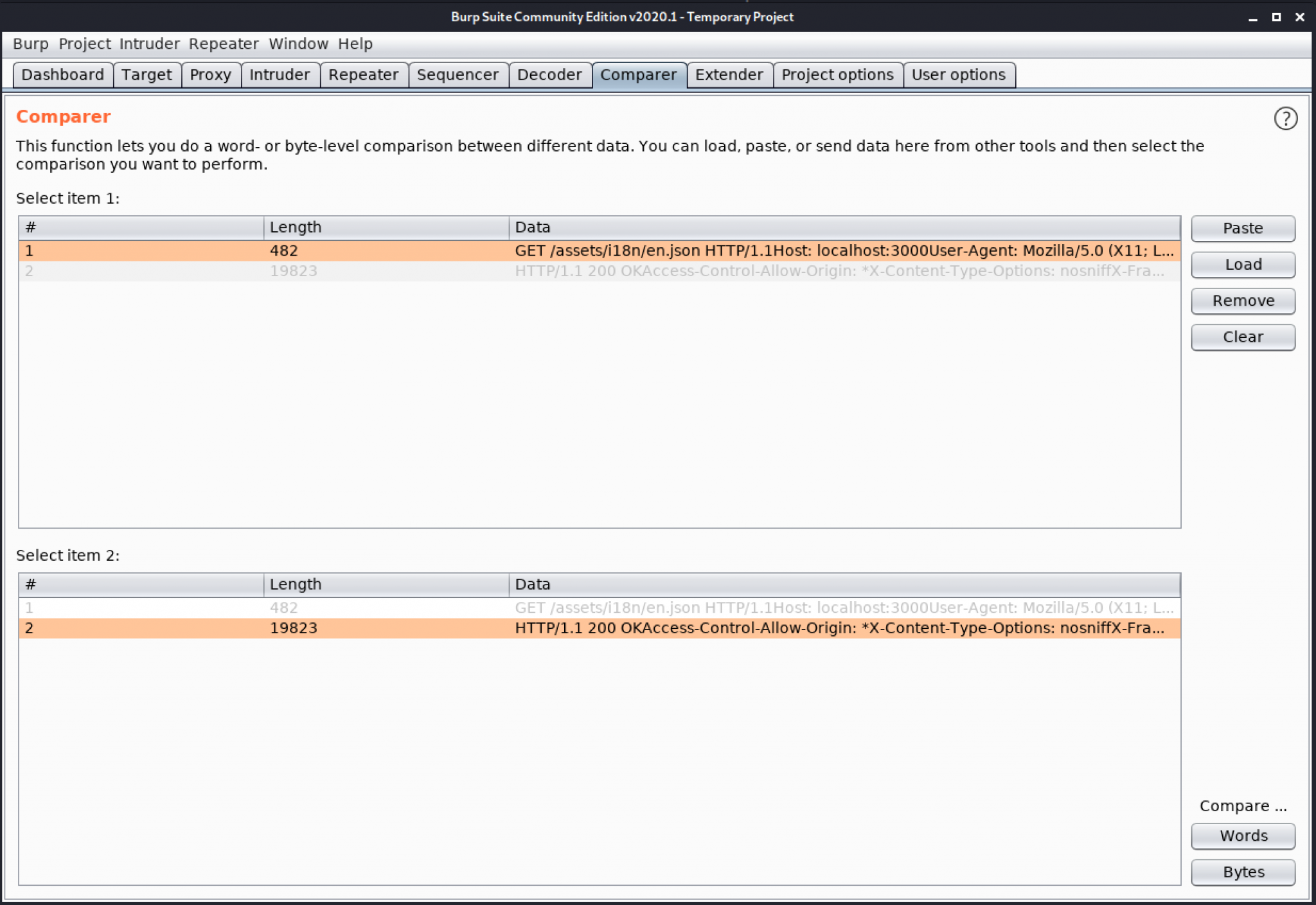 Comparer Tab - Guide for Burp Suite - Security Cipher