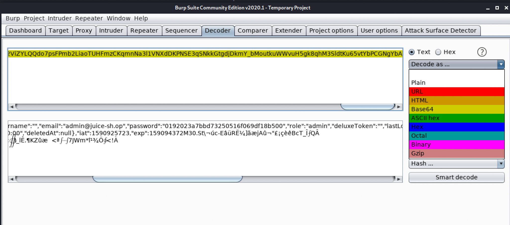 Working with Decoder - Guide for Burp Suite - Security Cipher