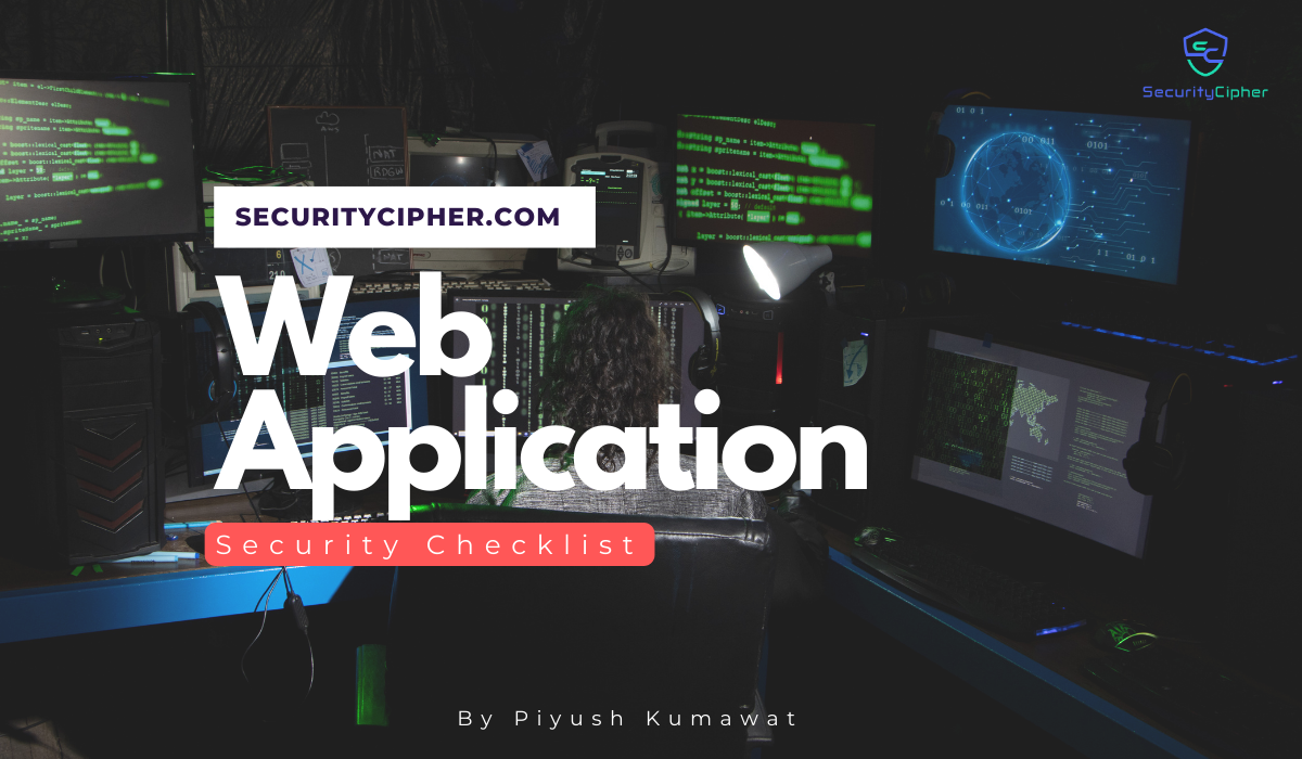 Web Application Security Checklist - Security Cipher
